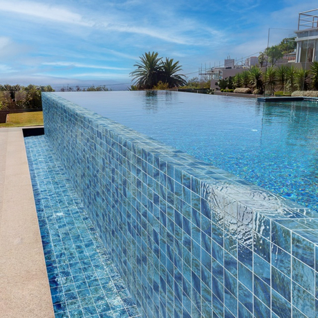 Textured Ceramic Mosaic Tile for Pools 97x97mm-Blue Lapis - One-Stop ...