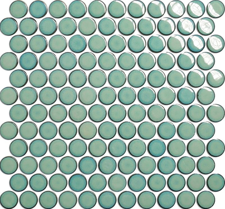Ceramic Mosaic Tile Backsplash Round Shape Glossy Green - WIFi Ceramics